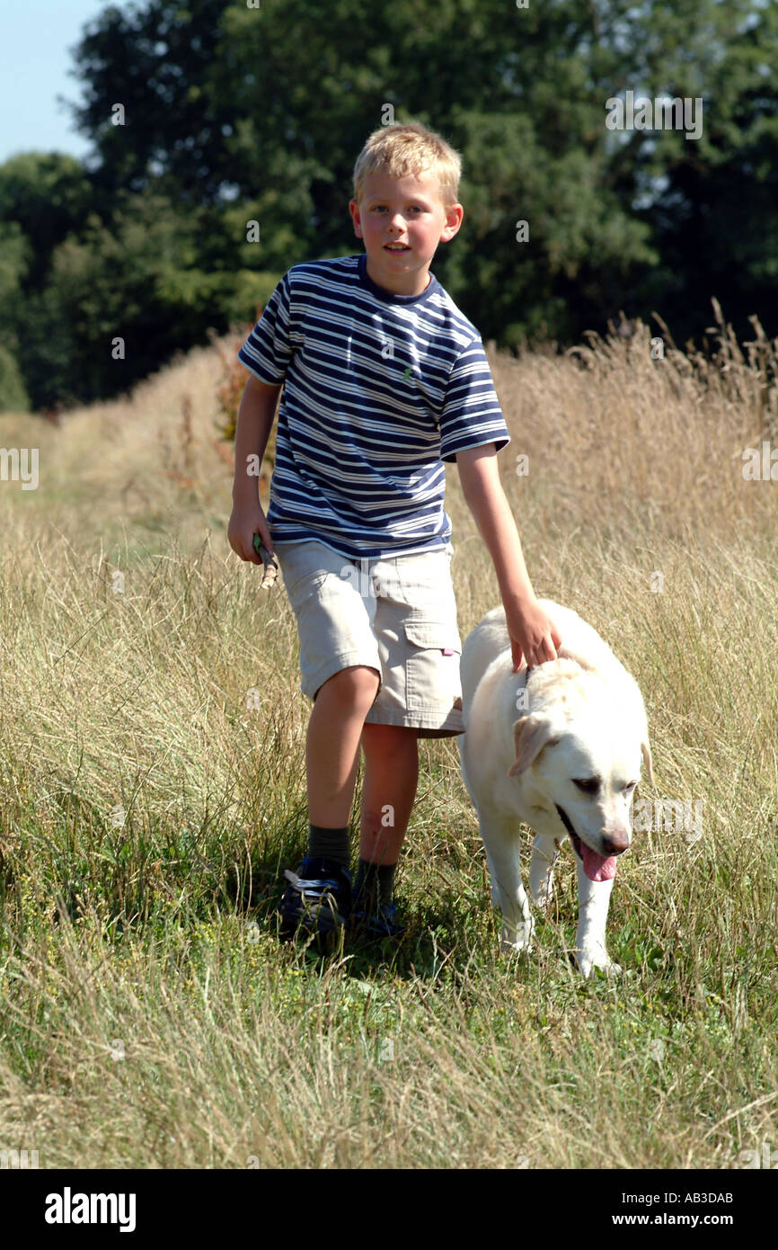 Boy and his Dog Stock Photo - Alamy