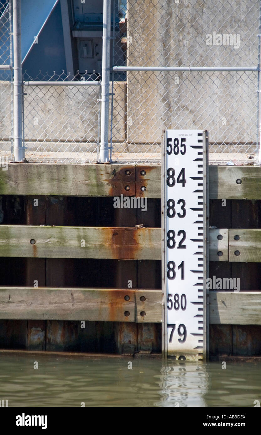 Water depth elevation gauge measure measurement lake river hi-res stock ...