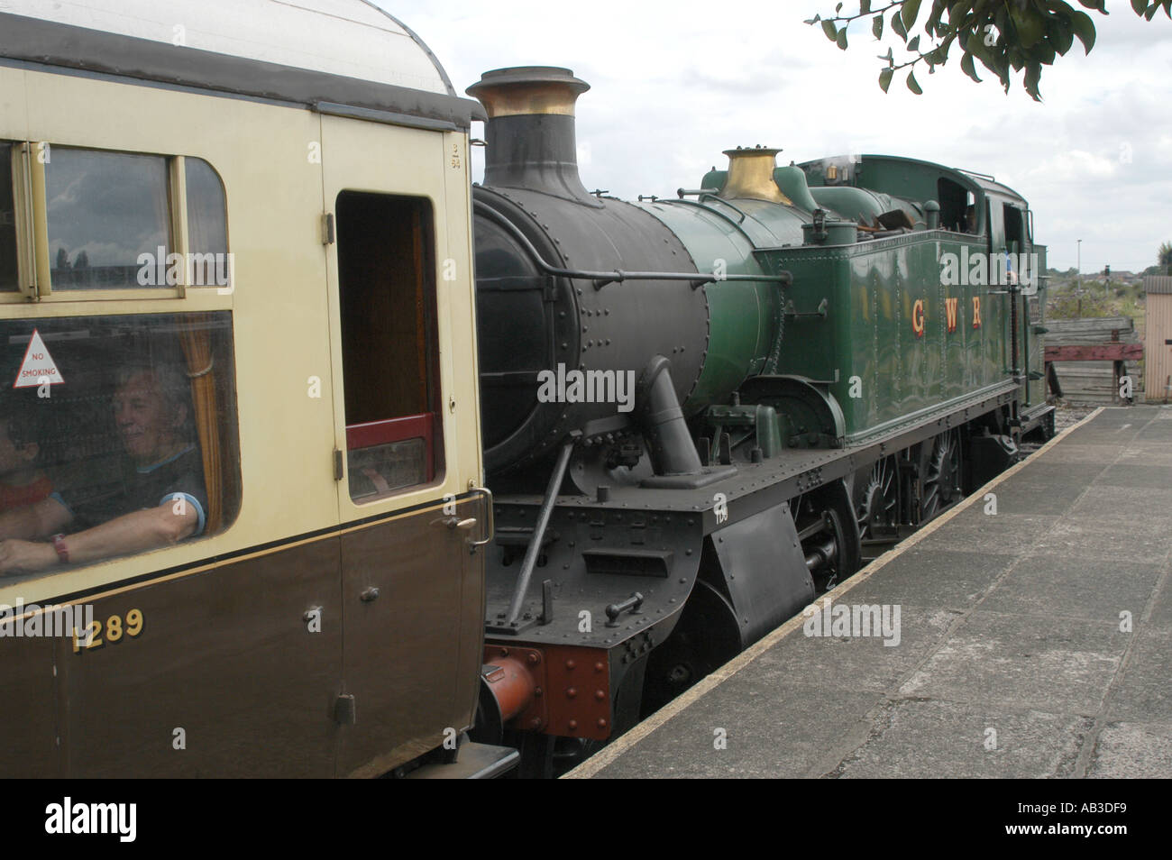 Steam locomotive standing at the station Stock Photo - Alamy