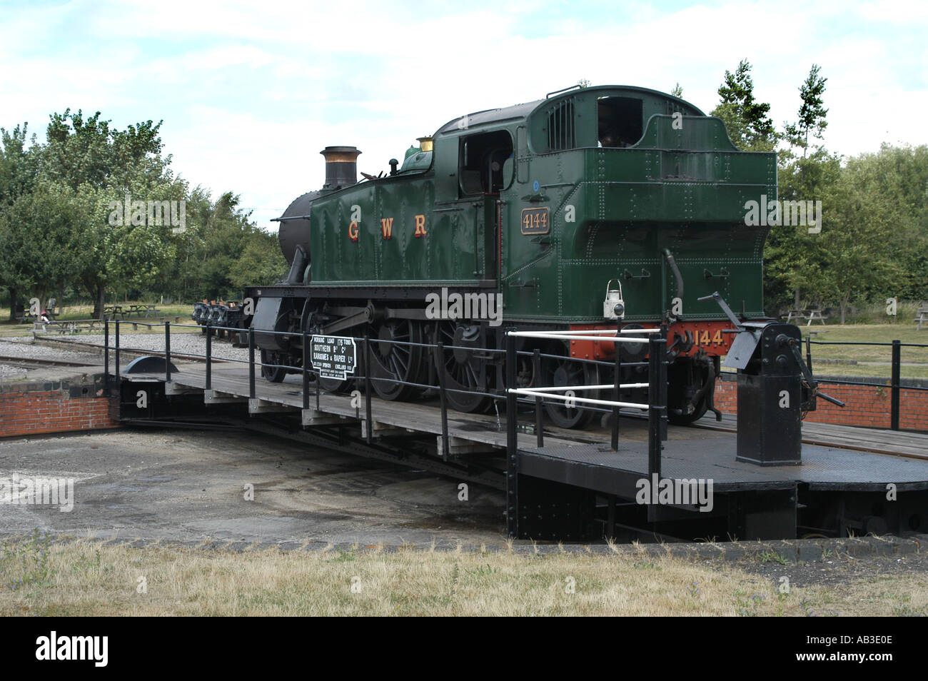 Steam locomotive on turntable Stock Photo - Alamy