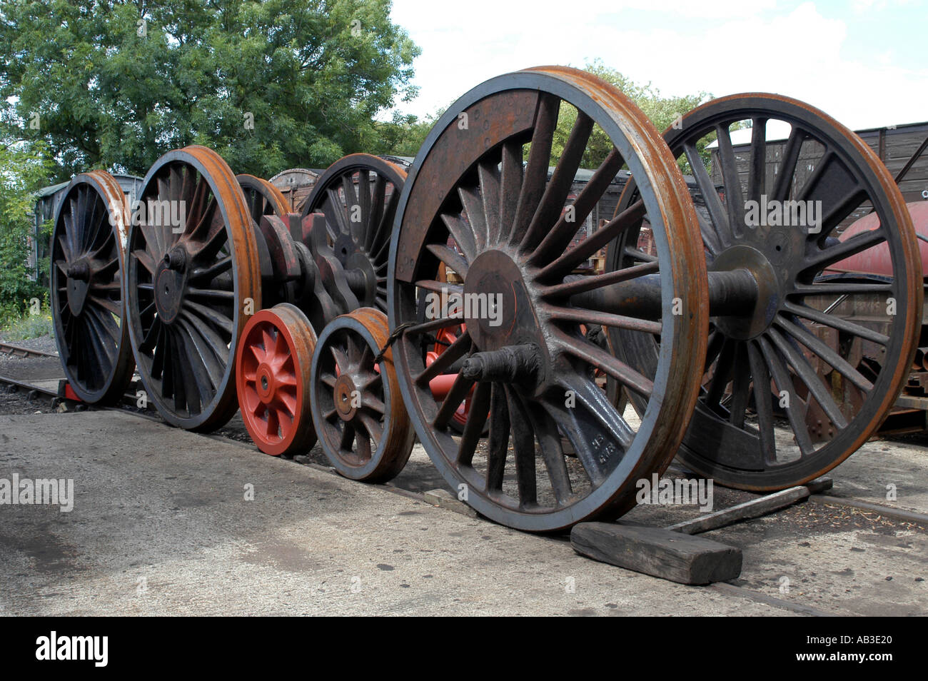 Railway engine wheels Stock Photo - Alamy