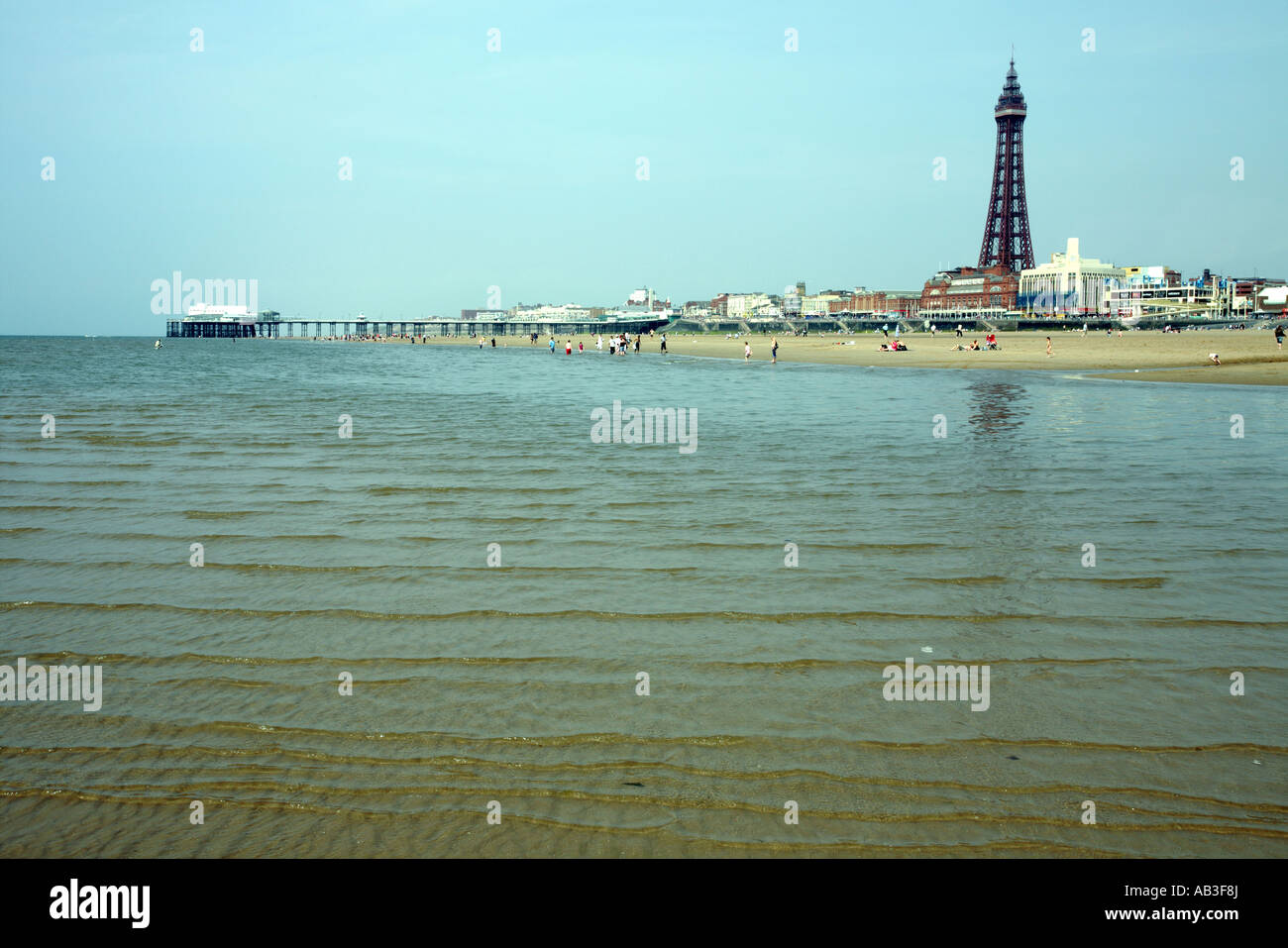 Blackpool Beach and Tower Stock Photo - Alamy