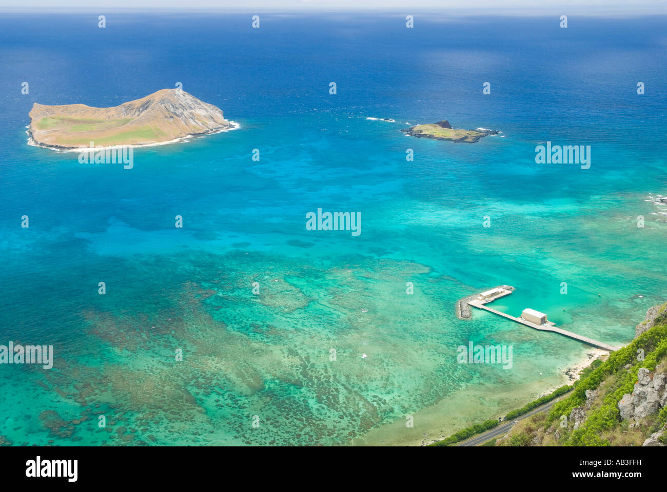 Manana Rabbit Island Oceanic Institute s Pier Oahu Hawaii Stock Photo ...