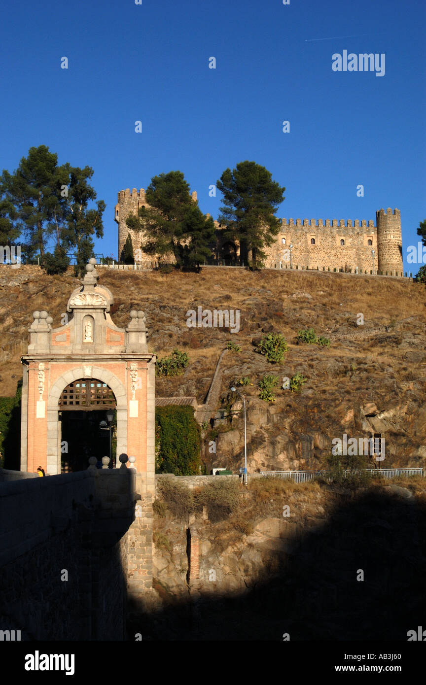 Puente de Alcantara and Castillo de San Servando Toledo Spain Stock ...