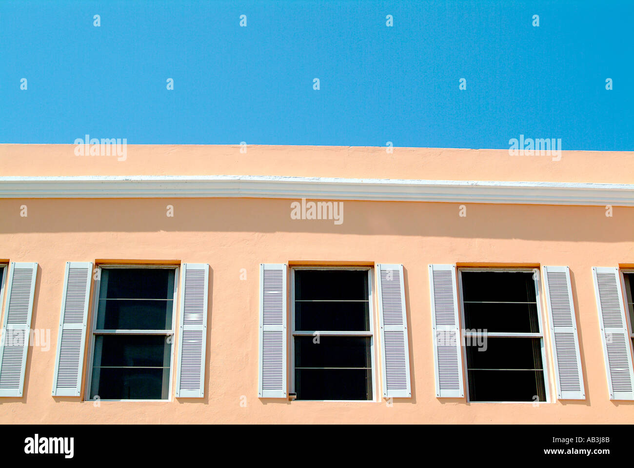 Shuttered windows on building in Hamilton Bermuda Stock Photo - Alamy