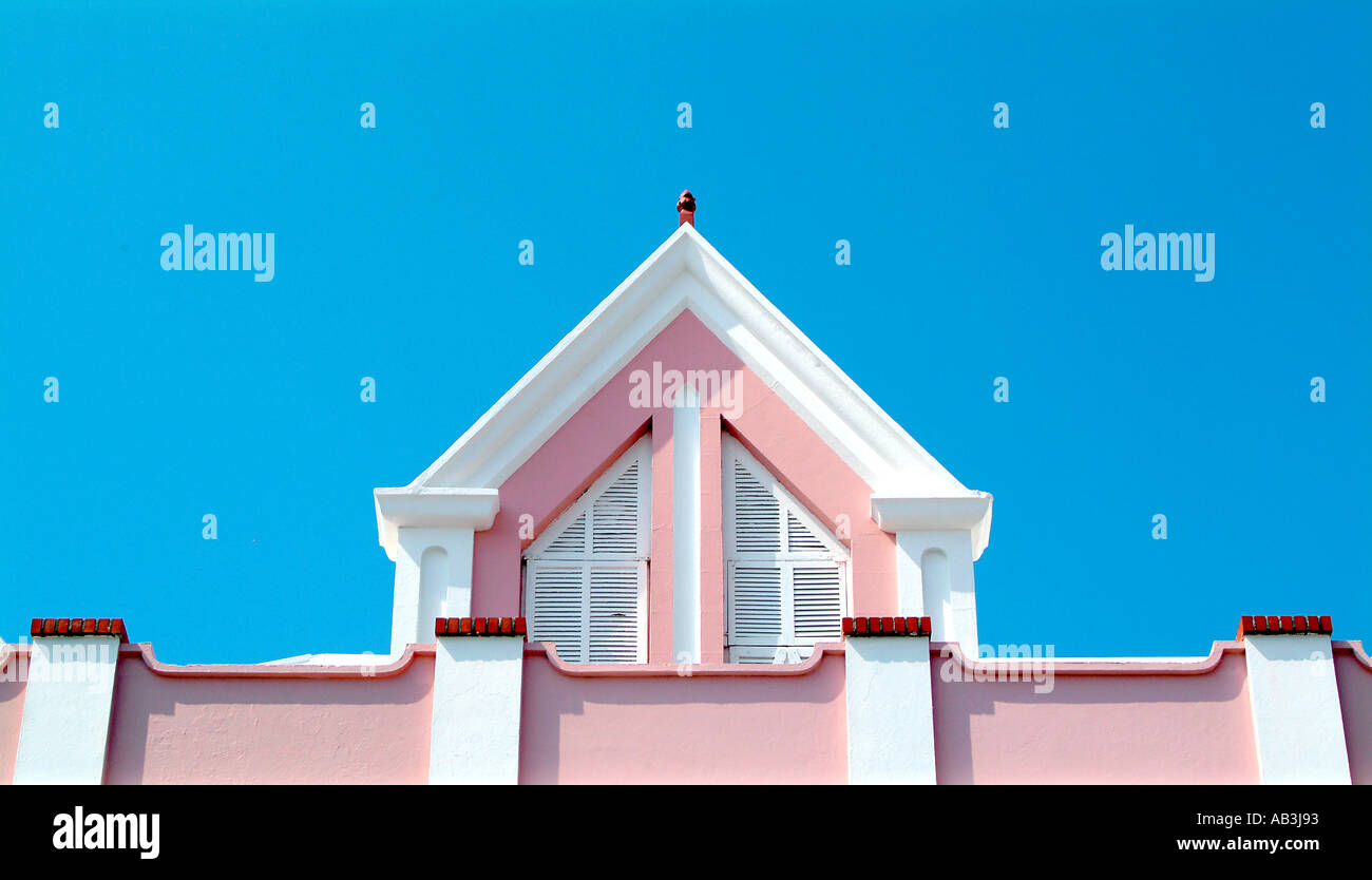 Bermuda Classic Architecture Pink Building Blue Sky Stock Photo - Alamy