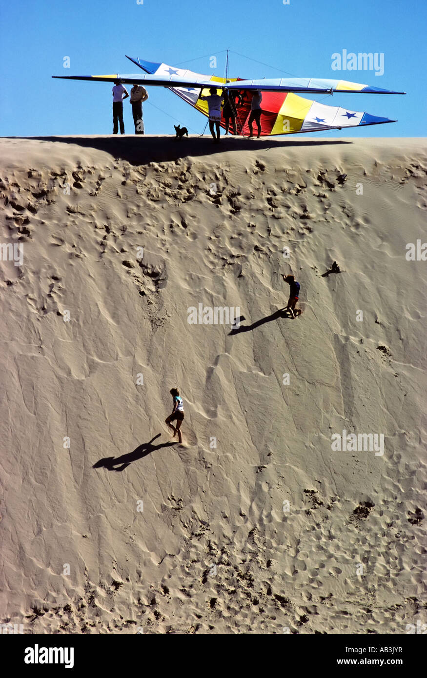 Hangliders on Sand dunes near Botany Bay Sydney New South Wales ...