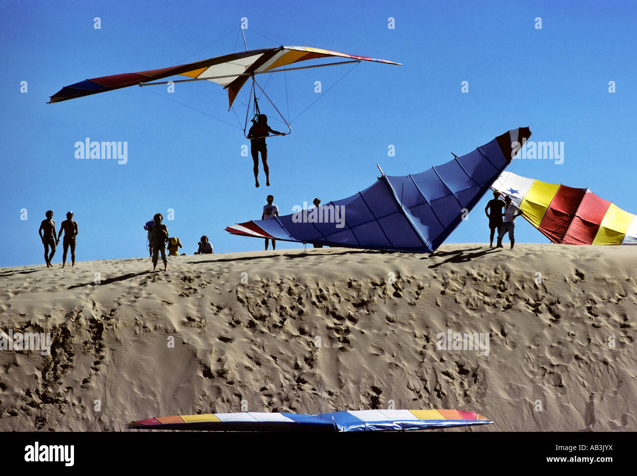 Hangliders on Sand dunes near Botany Bay Sydney New South Wales ...