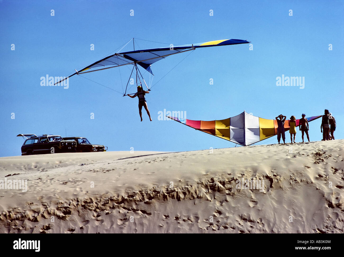 Hangliders on Sand dunes near Botany Bay Sydney New South Wales ...
