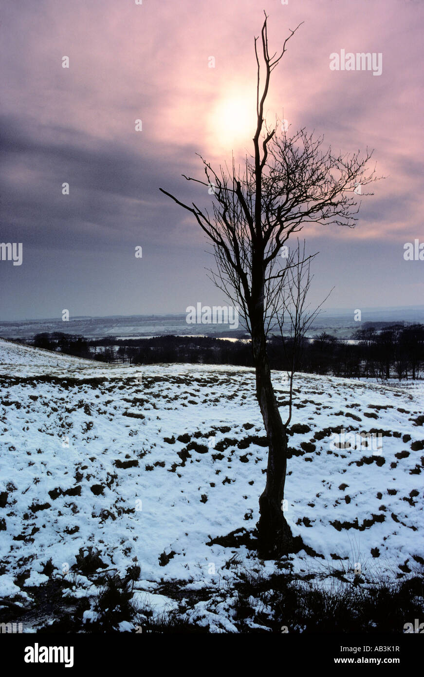 Snowy winter landscape in Lancashire England Stock Photo - Alamy