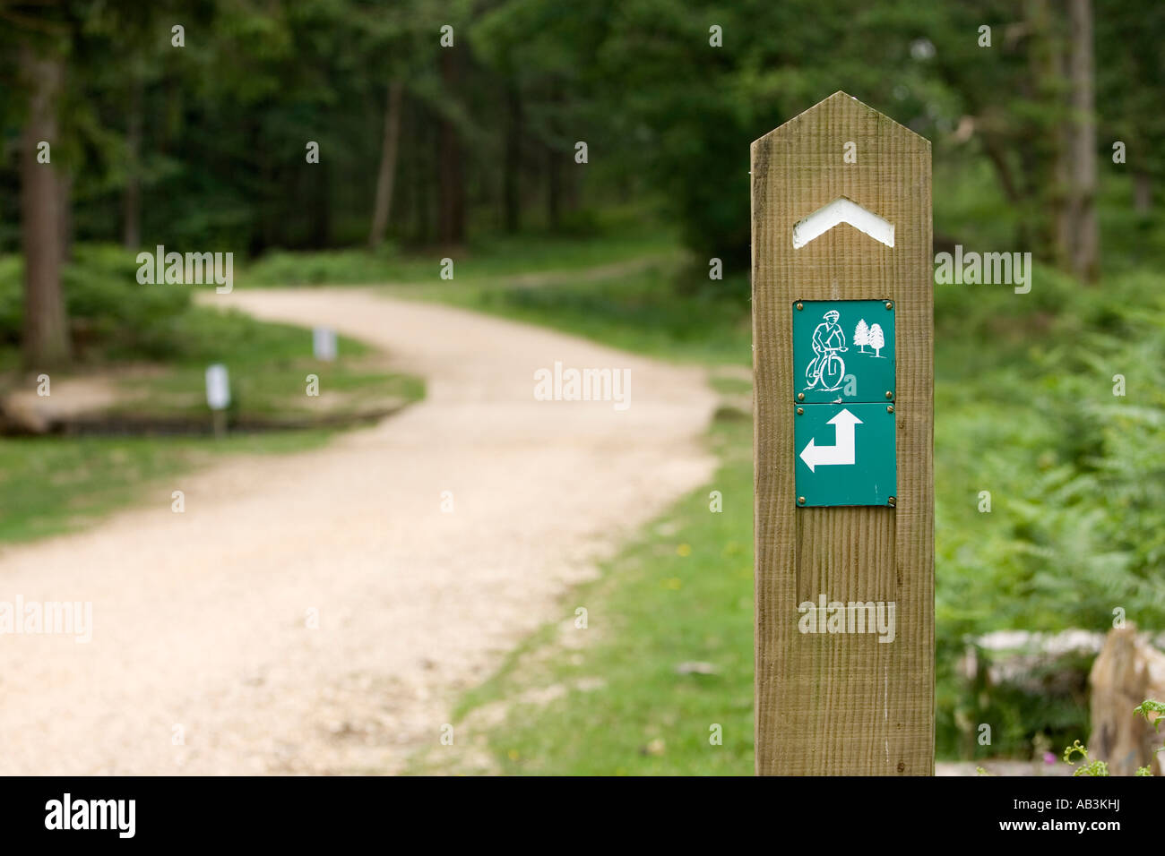 Sign for cycle route New Forest Hampshire England UK Stock Photo - Alamy