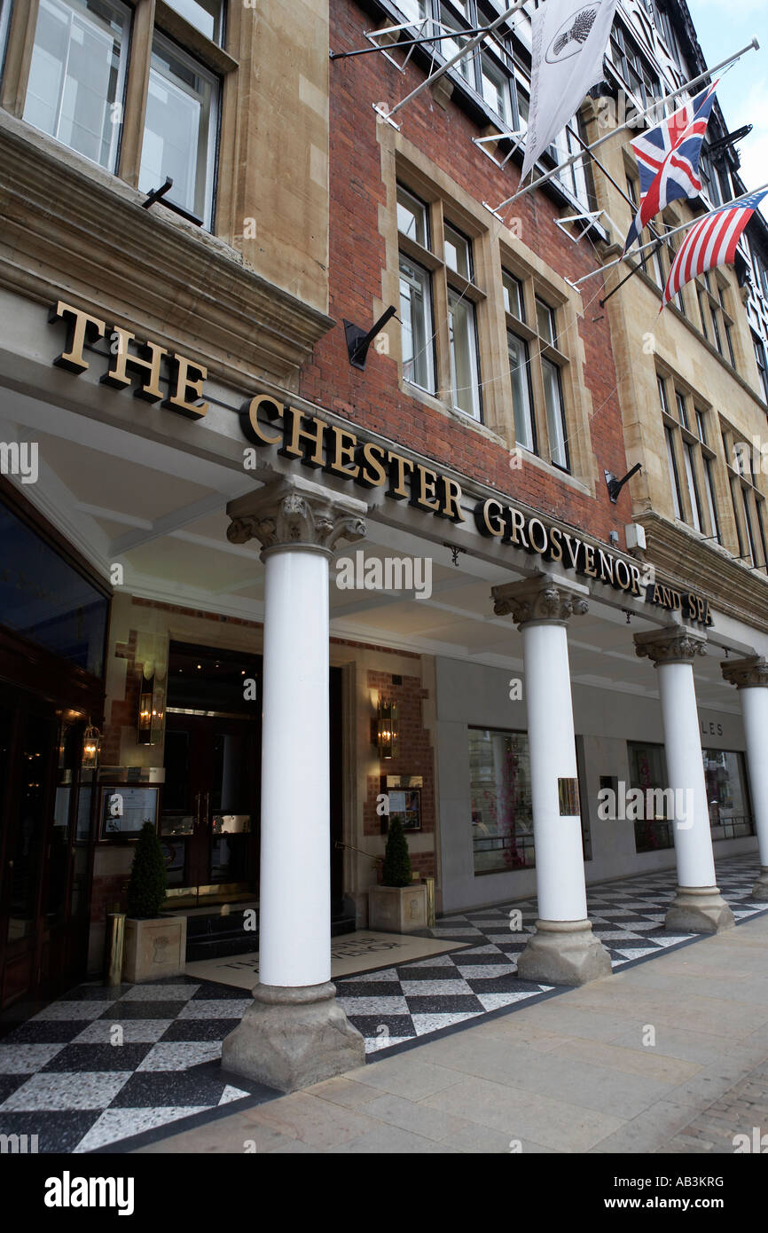 entrance to the chester grosvenor hotel and spa chester cheshire england uk Stock Photo - Alamy