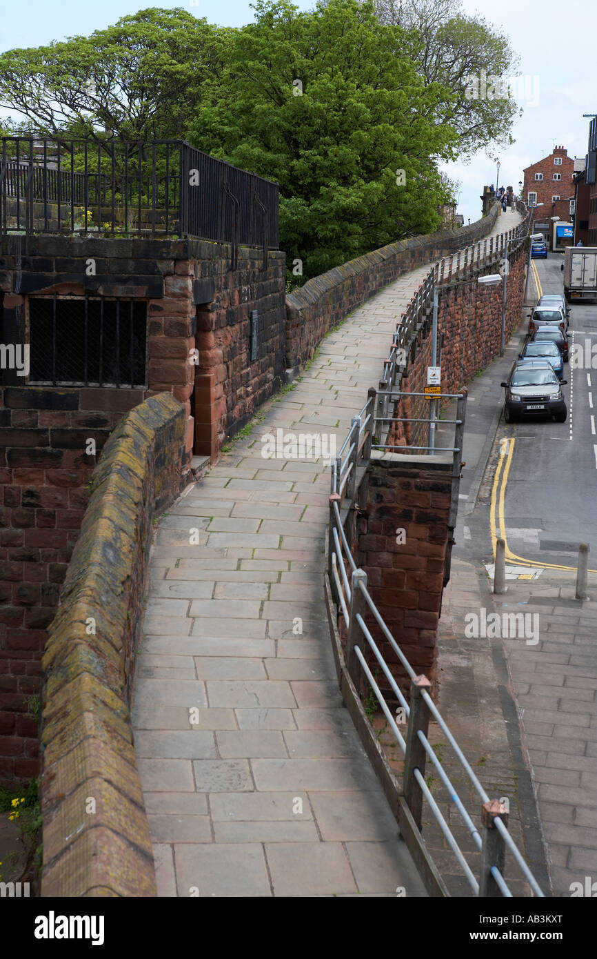 view along the roman walls along water tower street chester cheshire ...