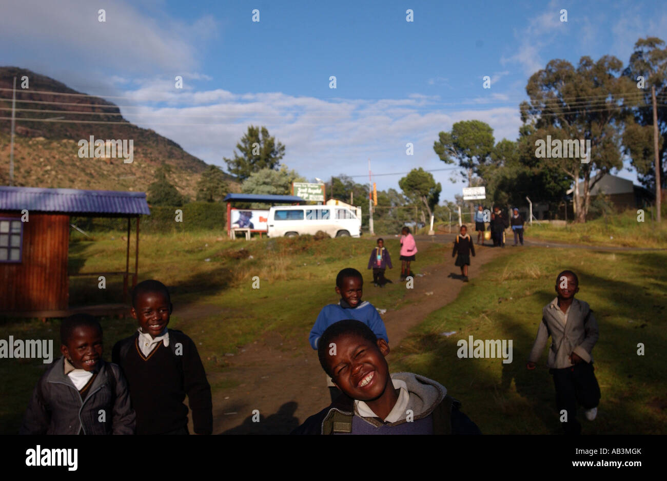 Children on their way from school in Lesotho, Africa Stock Photo - Alamy