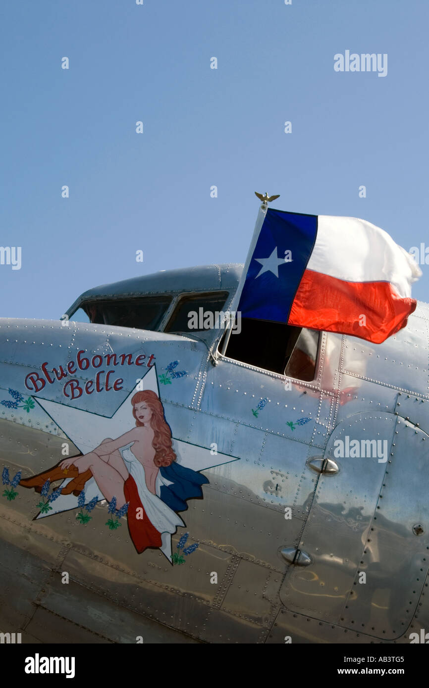 The "Bluebonnet Belle" Display the Texas Flag Stock Photo - Alamy