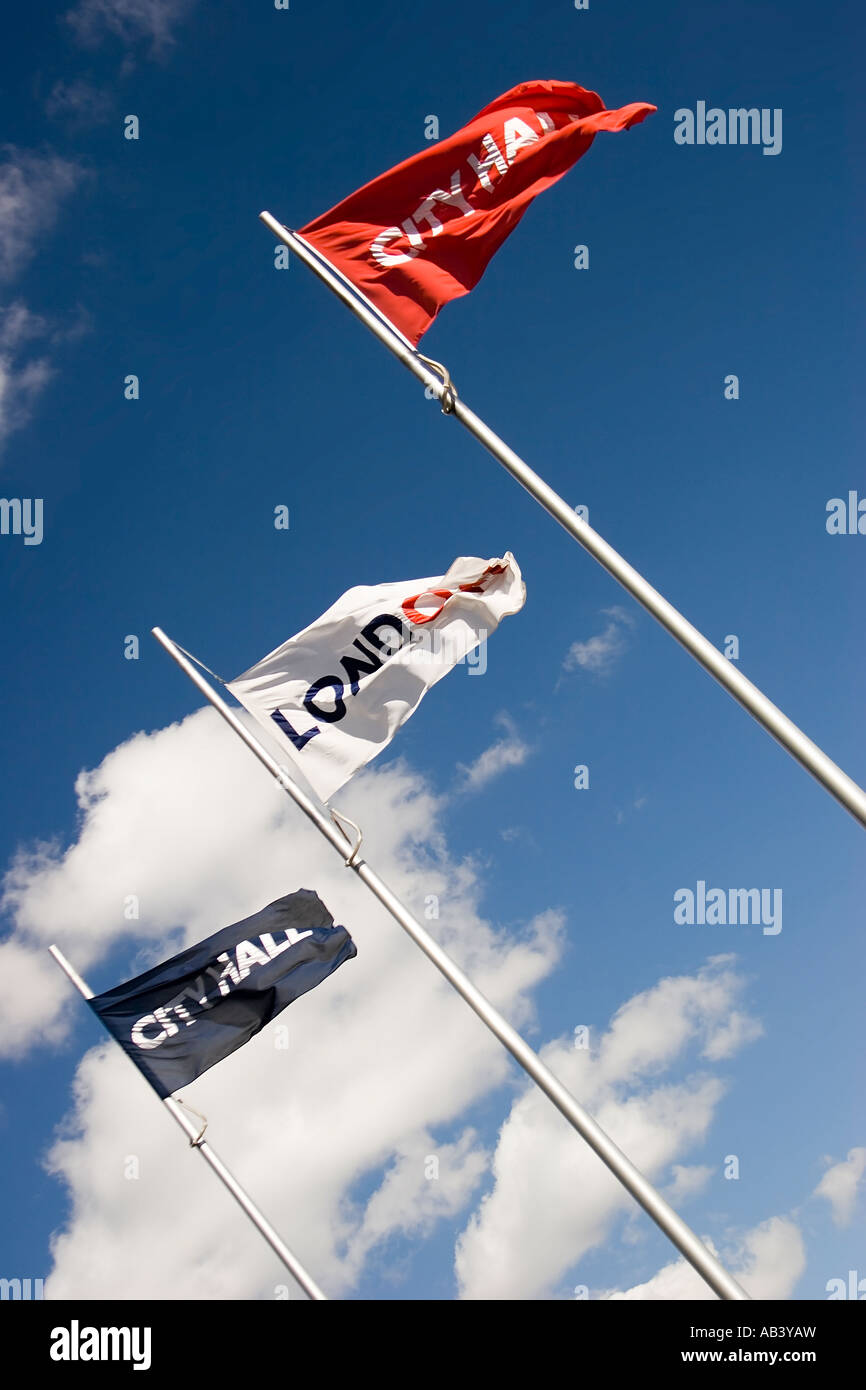 City hall london flags hi-res stock photography and images - Alamy