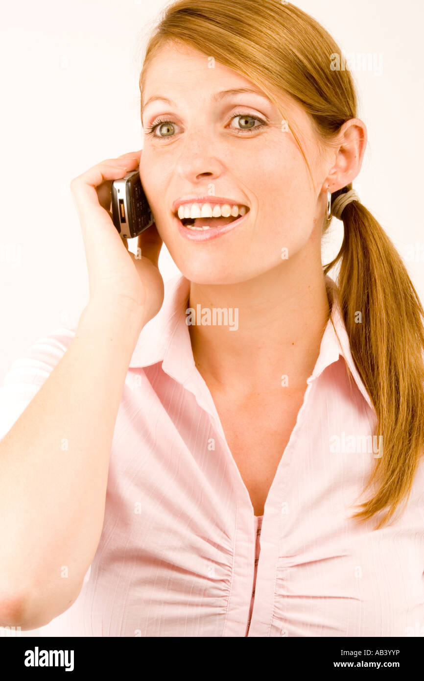 Woman with phone Stock Photo - Alamy