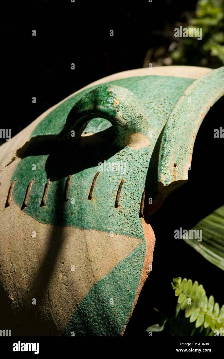 An old green flower pot Stock Photo - Alamy