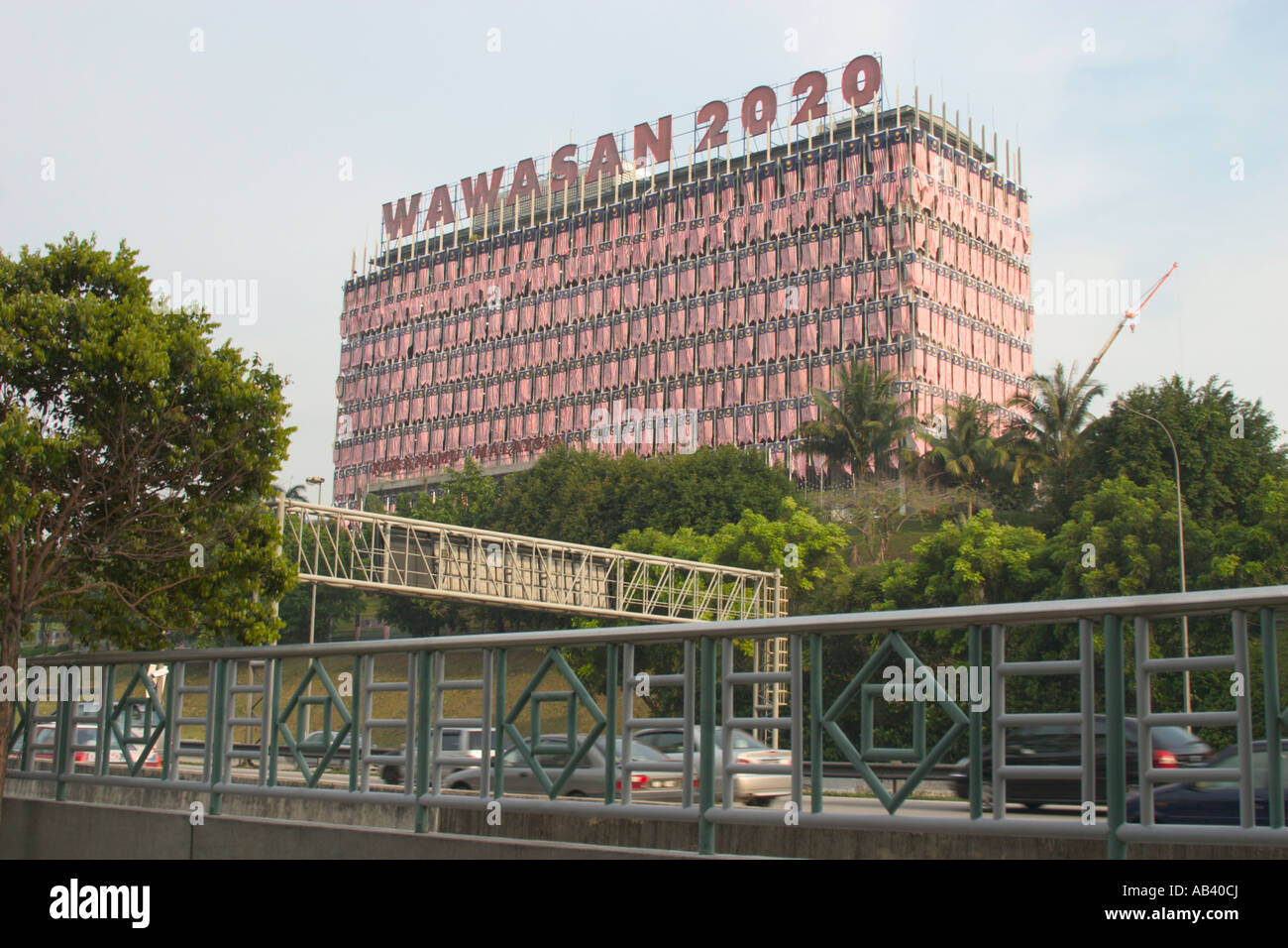 many flags decorate the Angkasapuri building in Malaysia to celebrate ...