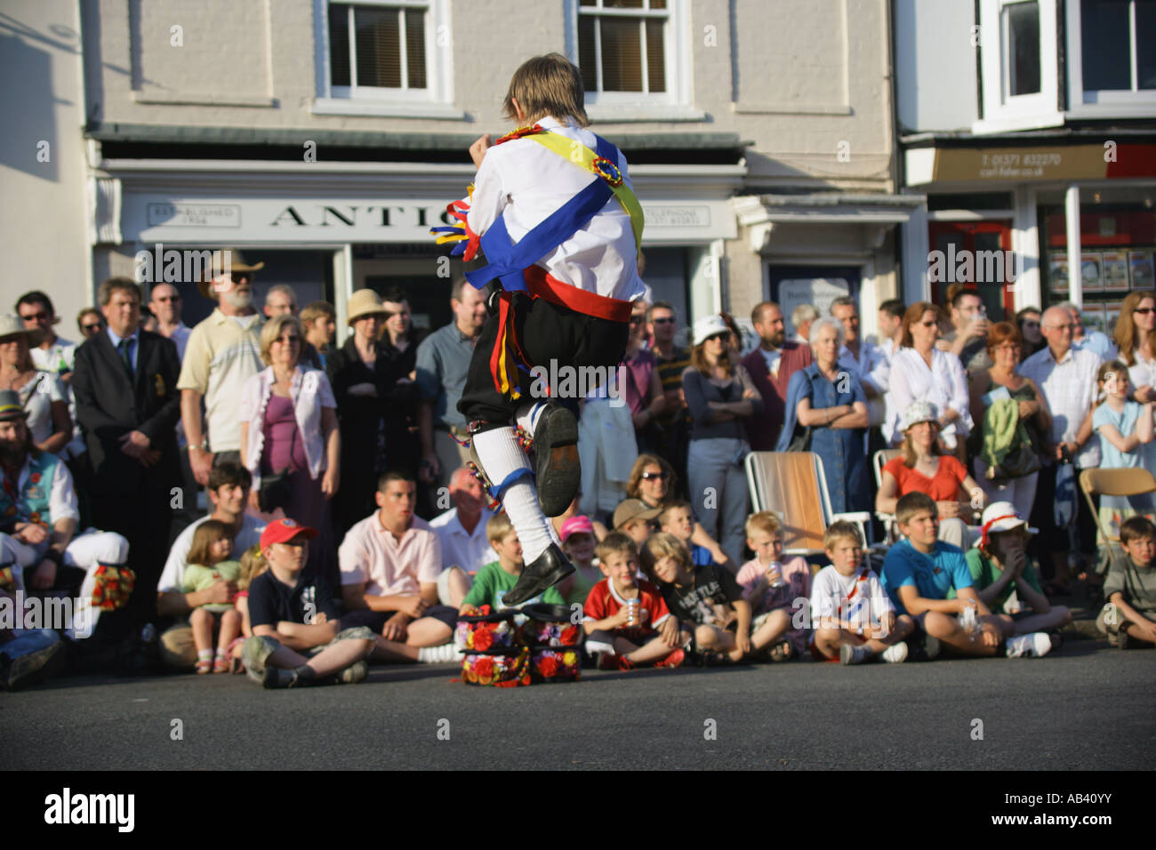 Morris dancer at the Great Morris Ring gathering Thaxted Essex Britain ...