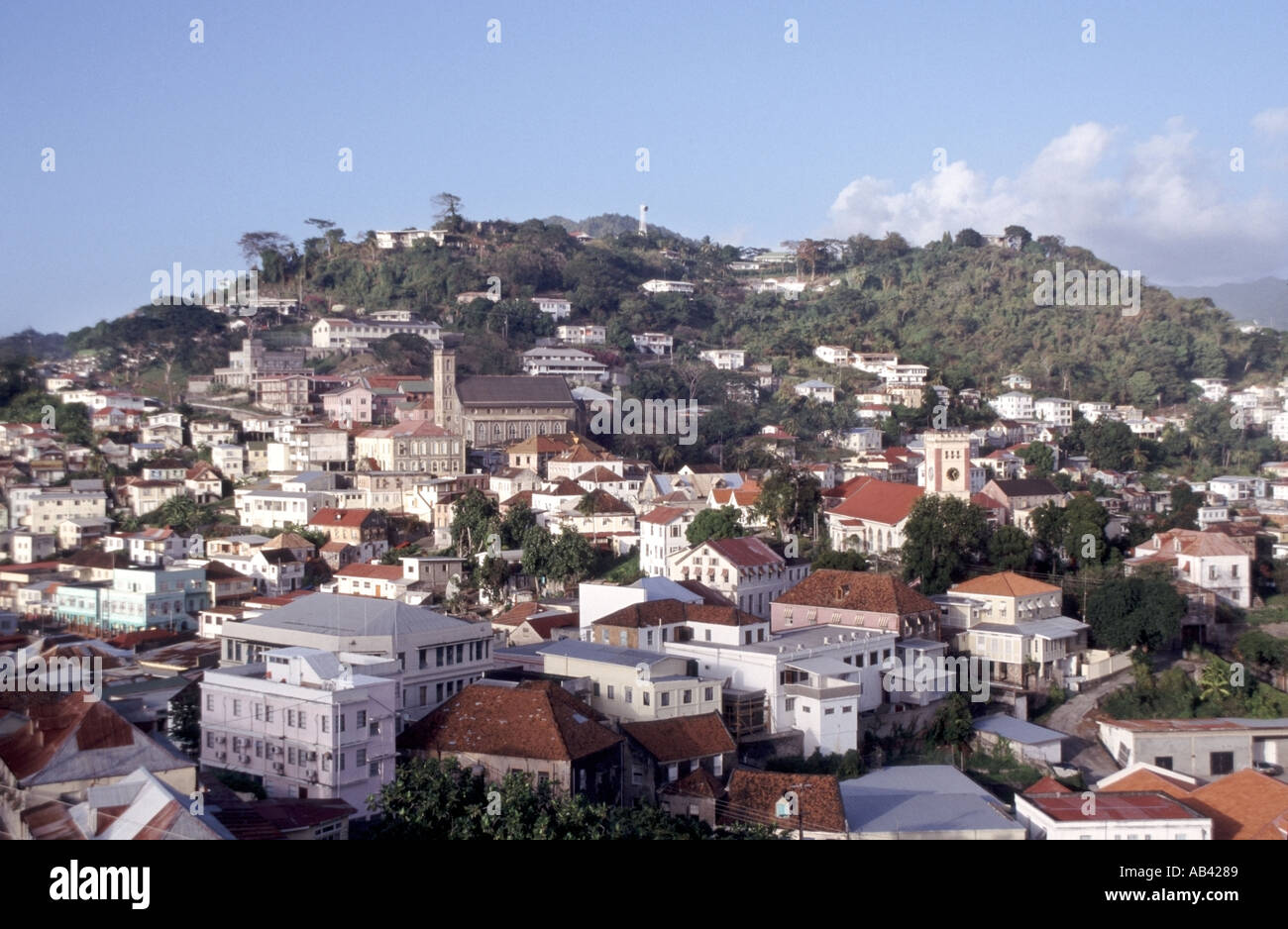 St Georges Grenada in the south eastern Caribbean Sea semi aerial view ...