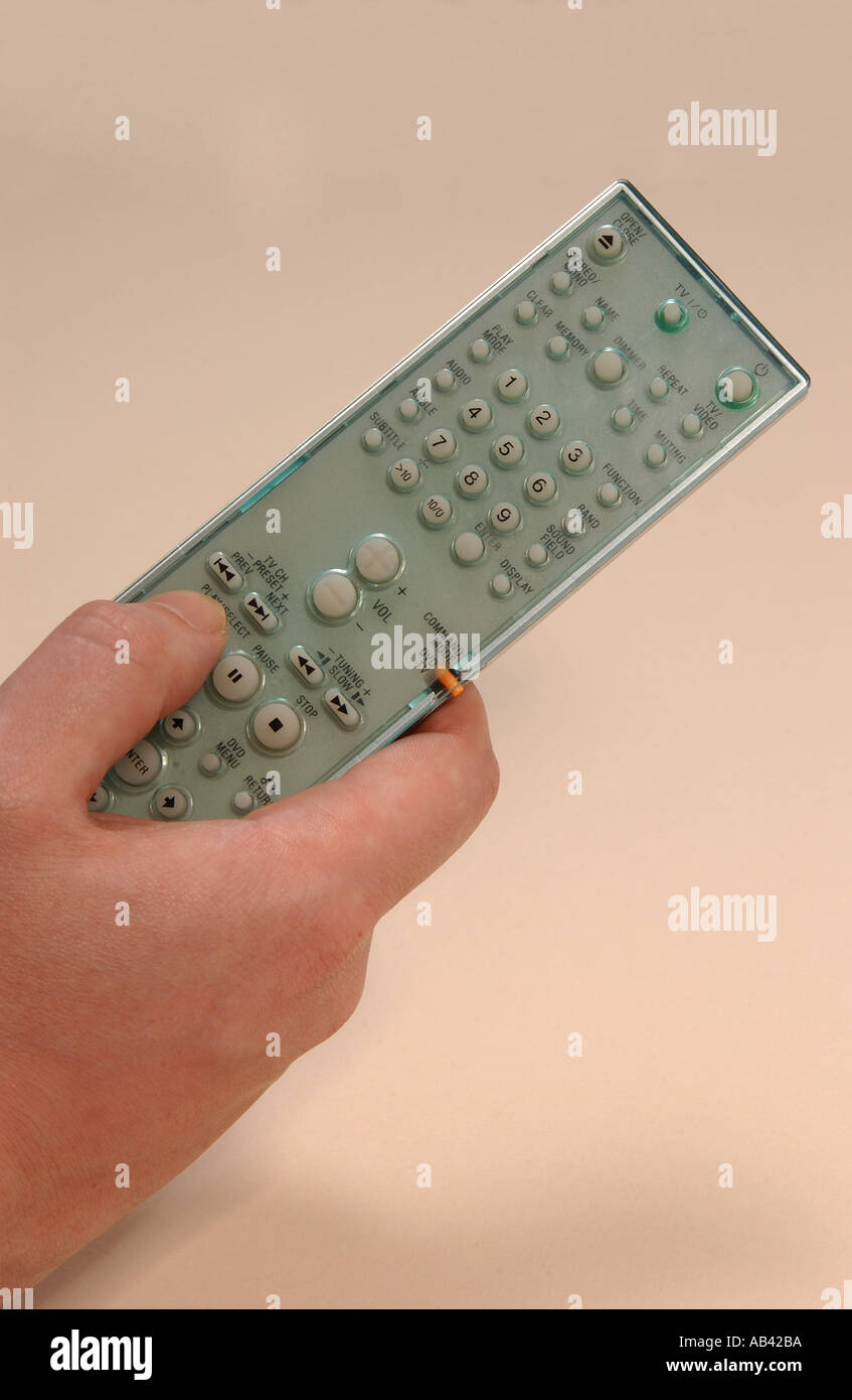 hand holding remote control Stock Photo - Alamy