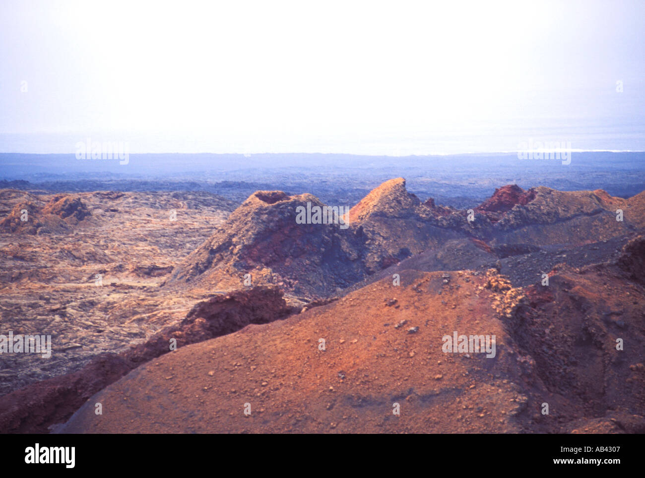 Volcanic slopes of Fire Mountain Timanfaya National Park Lanzarote ...