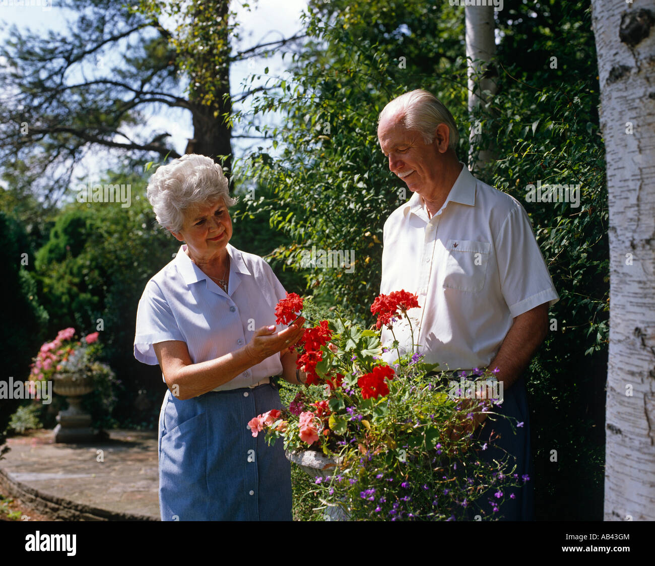 Senior couple gardening Stock Photo - Alamy