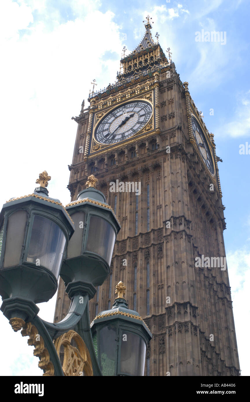 clock tower and street lamps Stock Photo - Alamy