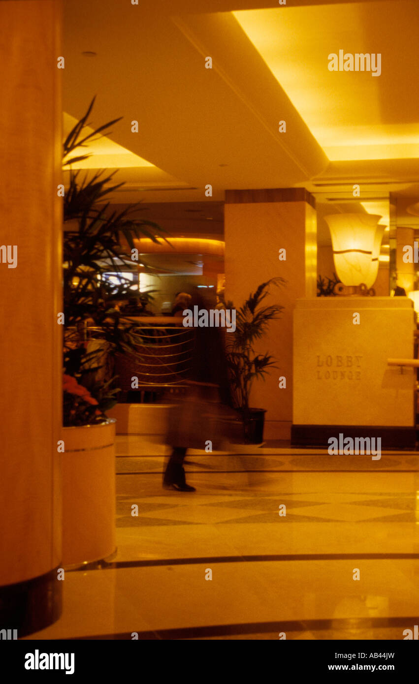 NYC hotel lobby guest check in reception desk Stock Photo - Alamy