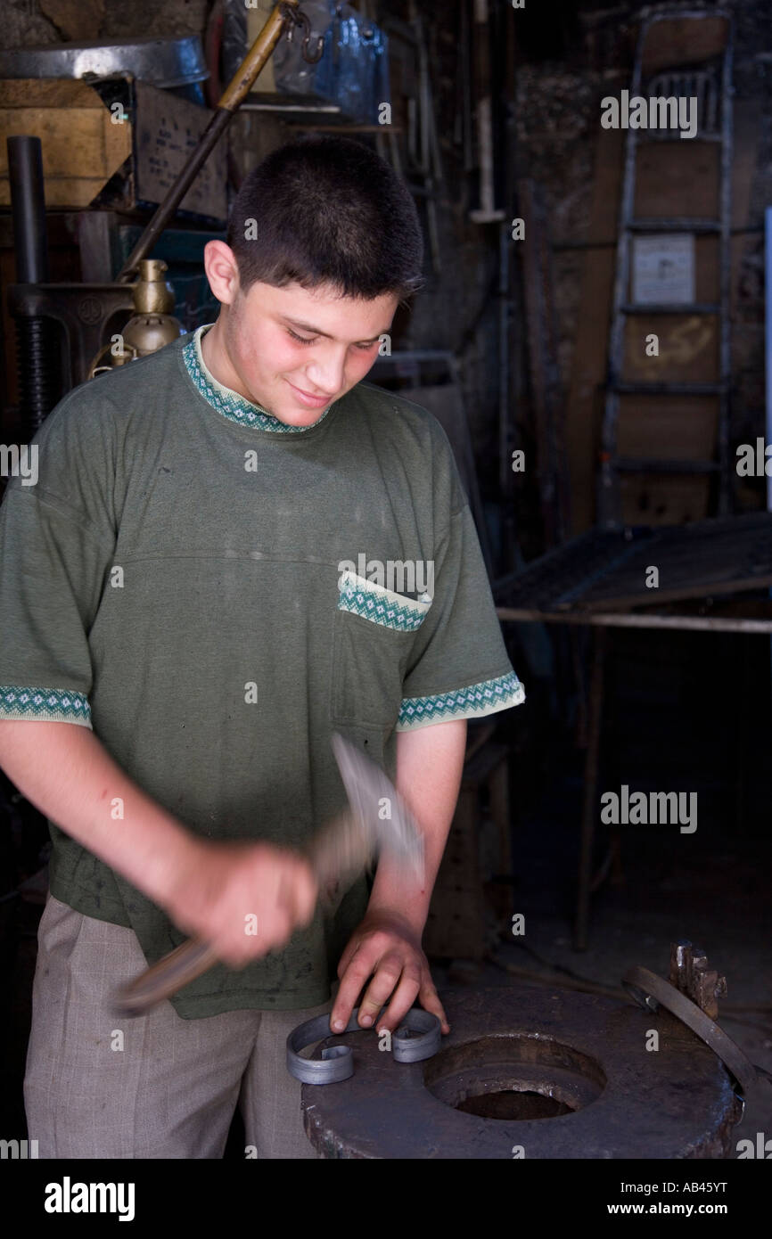 One of the many metal workshops in the Armenian Quarter Aleppo Stock ...