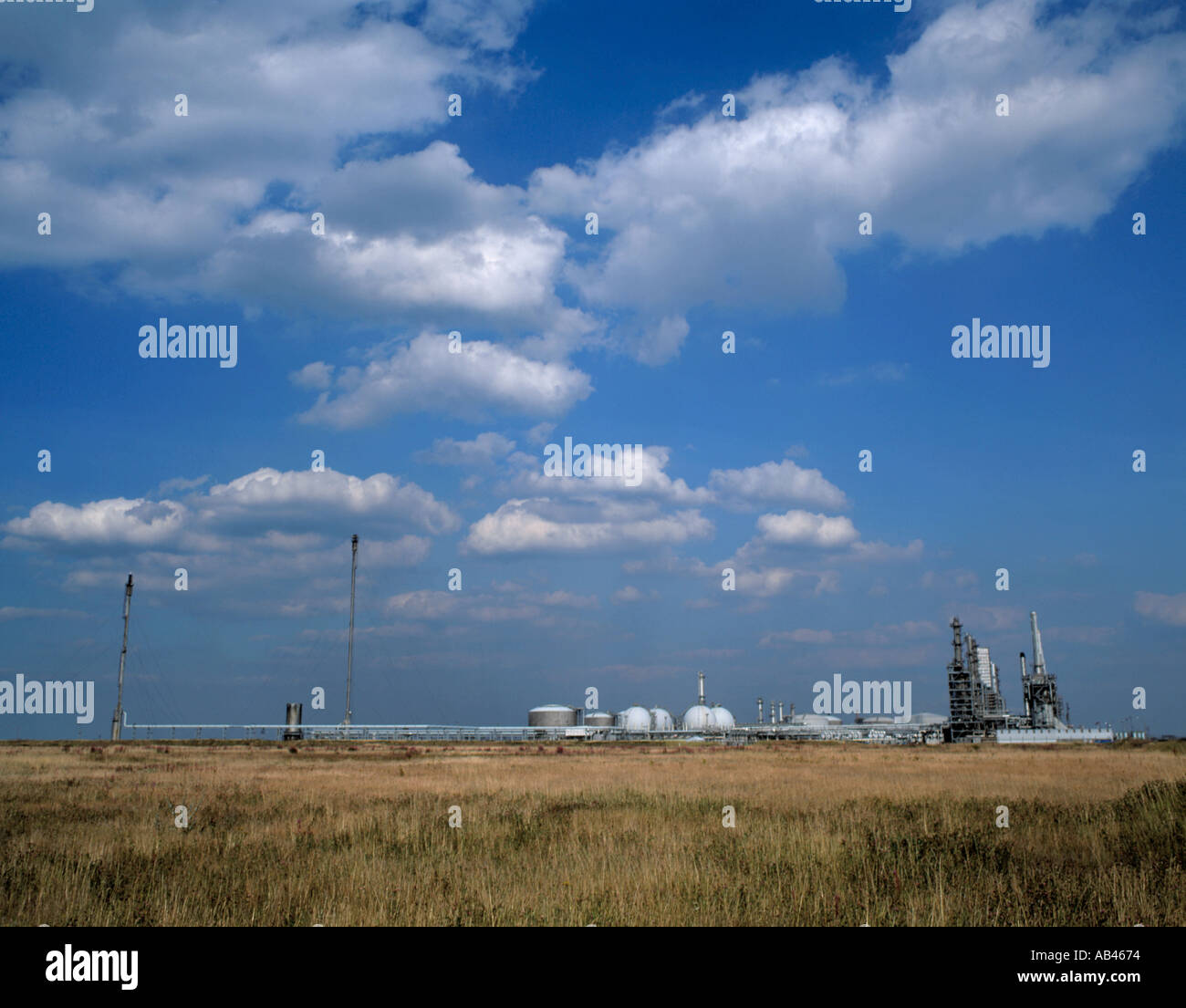 Panorama of a petrochemical refinery on Seal Sands, Teesside, England ...