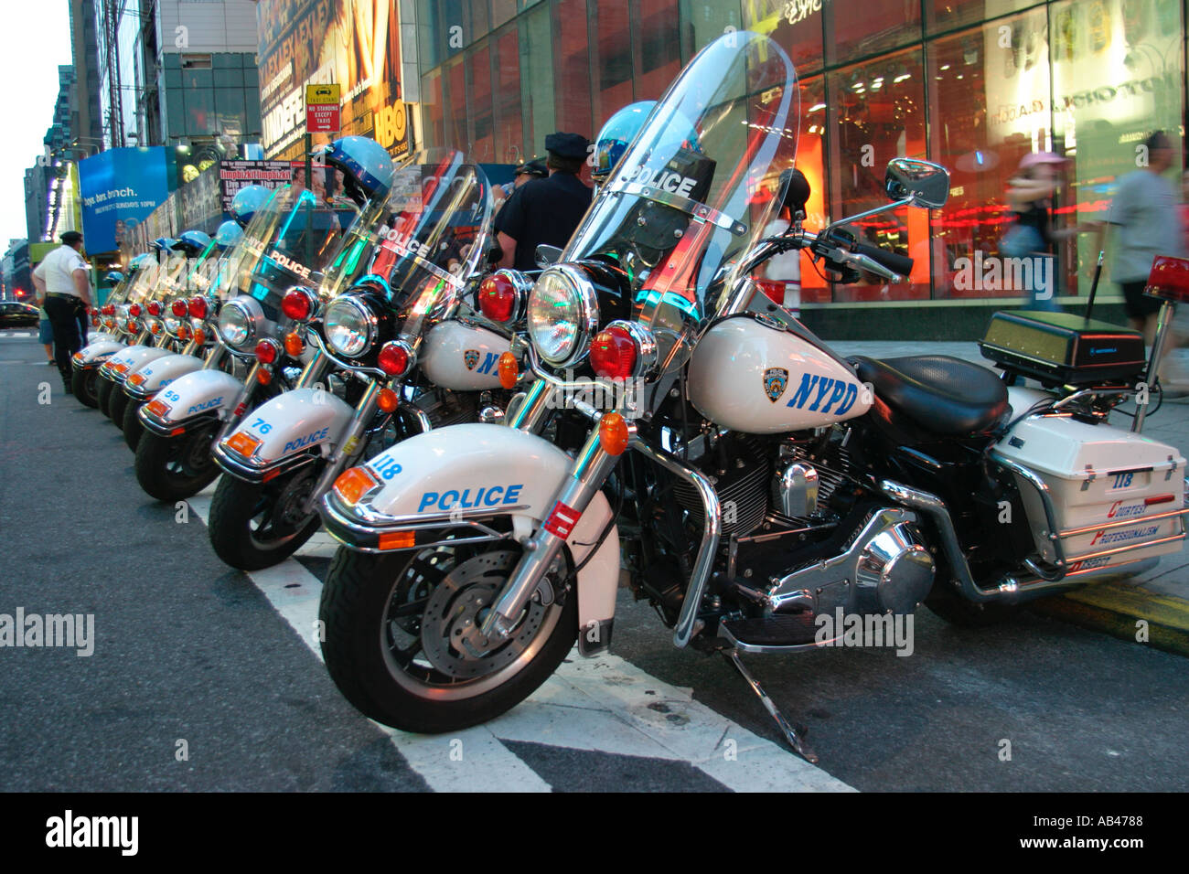 NYPD Motorcycle Group Times Square New York Stock Photo - Alamy