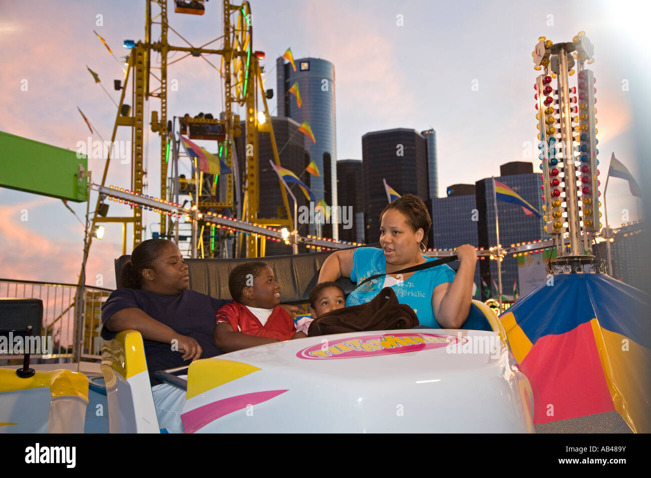 Ride carnival family detroit downtown hi-res stock photography and ...