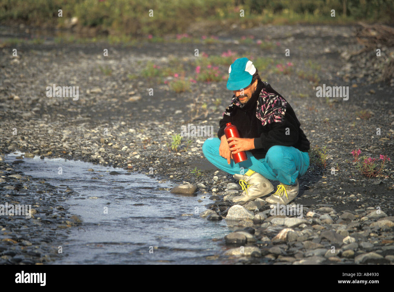 Mountain hike in the Denali Range nordern wilderness Mt Silverthrone ...