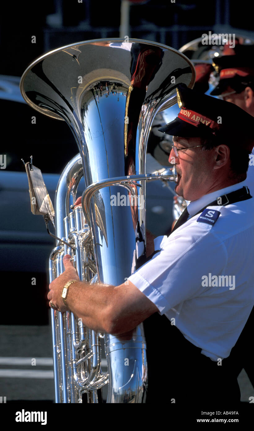many playing instrument in salvation army band Stock Photo - Alamy
