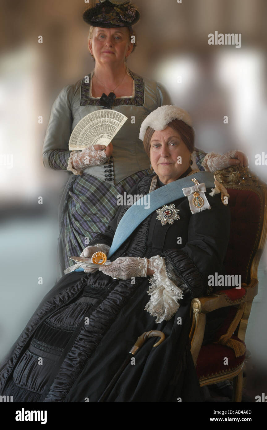 Queen Victoria and Lady in Waiting History re enactment Stock Photo - Alamy