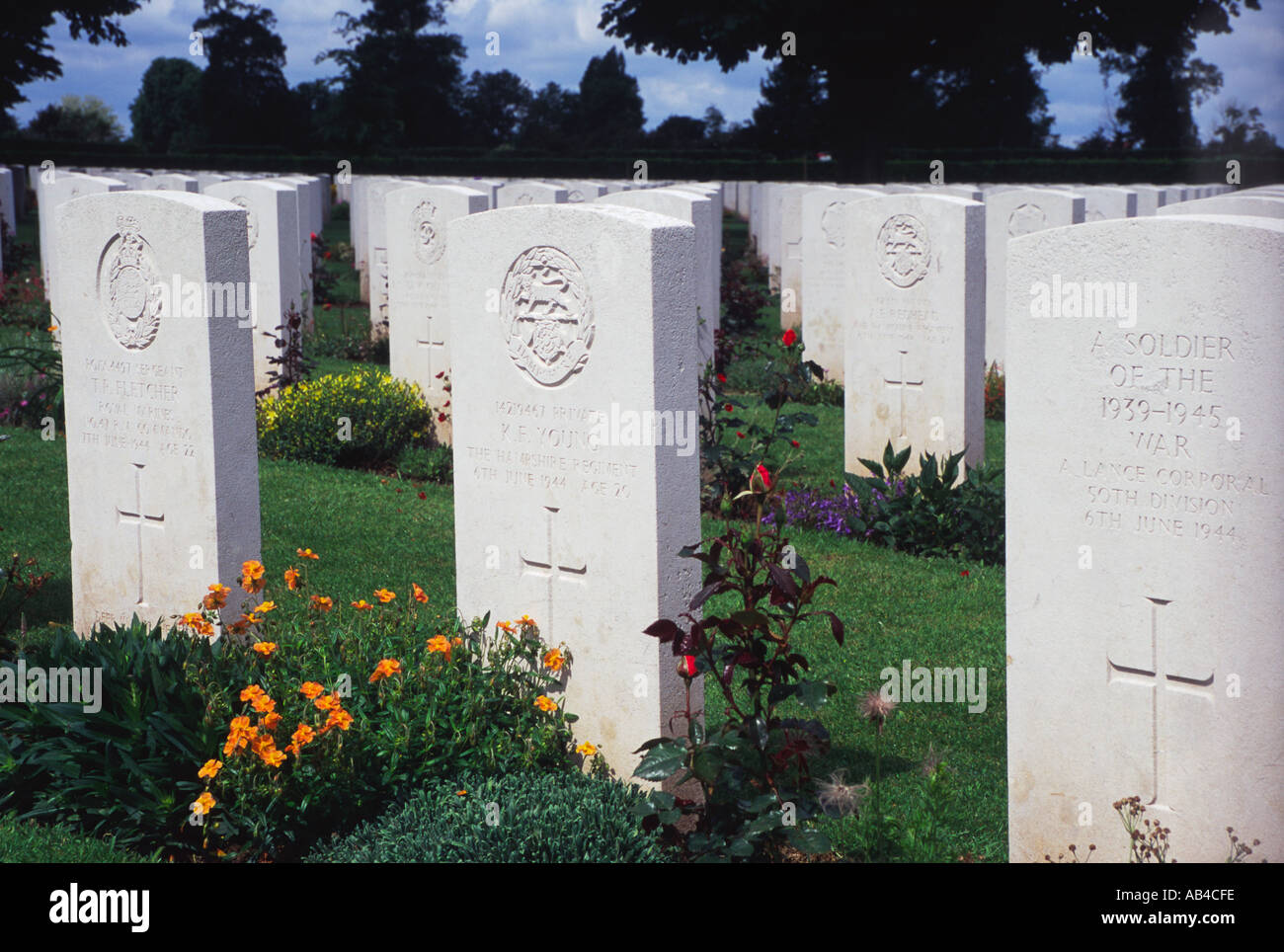 War graves Bayeux British War Cemetery Bayeux Calvados Normandy France ...