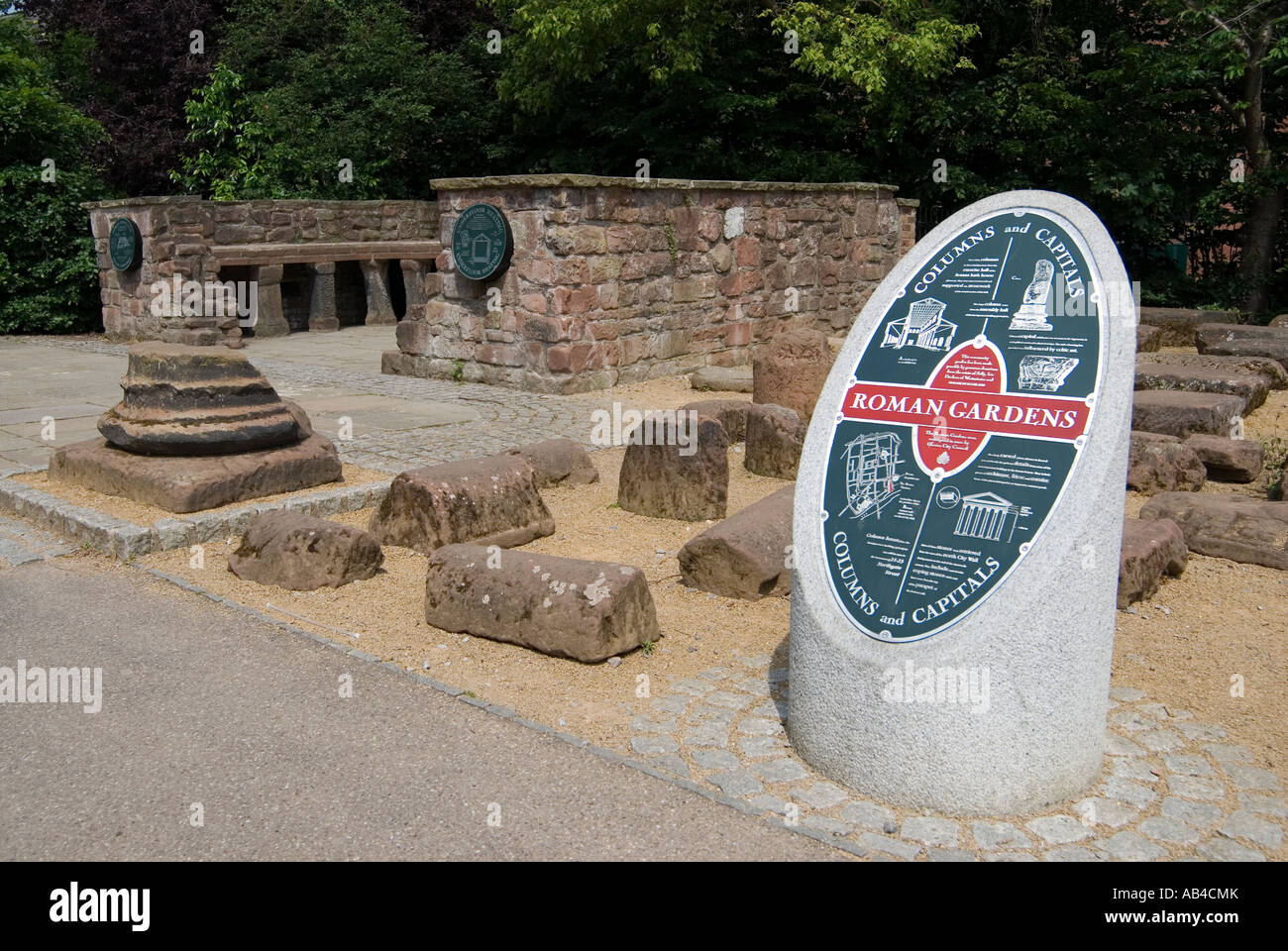 Chester. Roman gardens are located just outside the city walls near the ...