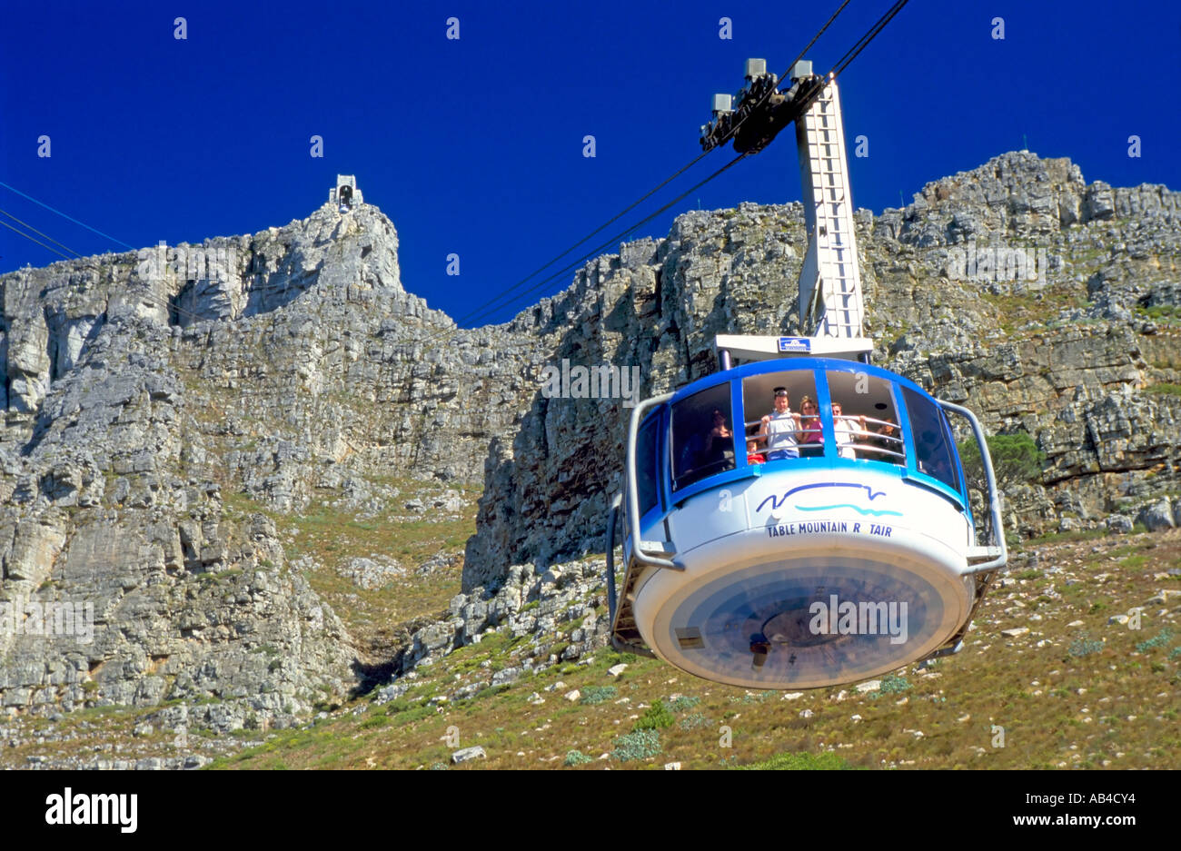 A "Rotair" cablecar on its way to the upper cable station on the top of ...