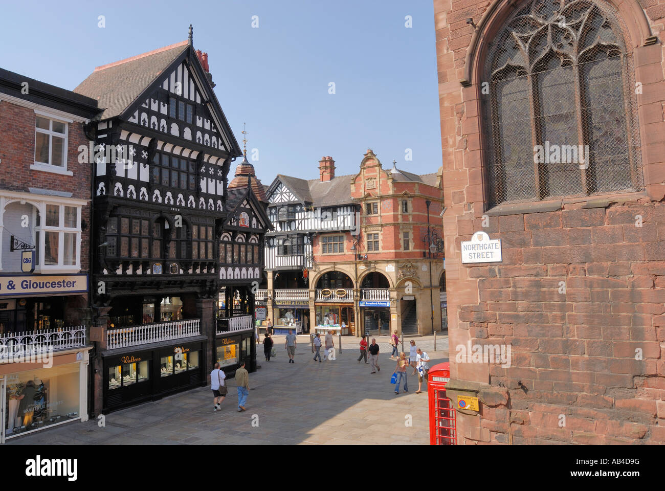 Chester. High Cross area in the historic city of Chester the ...
