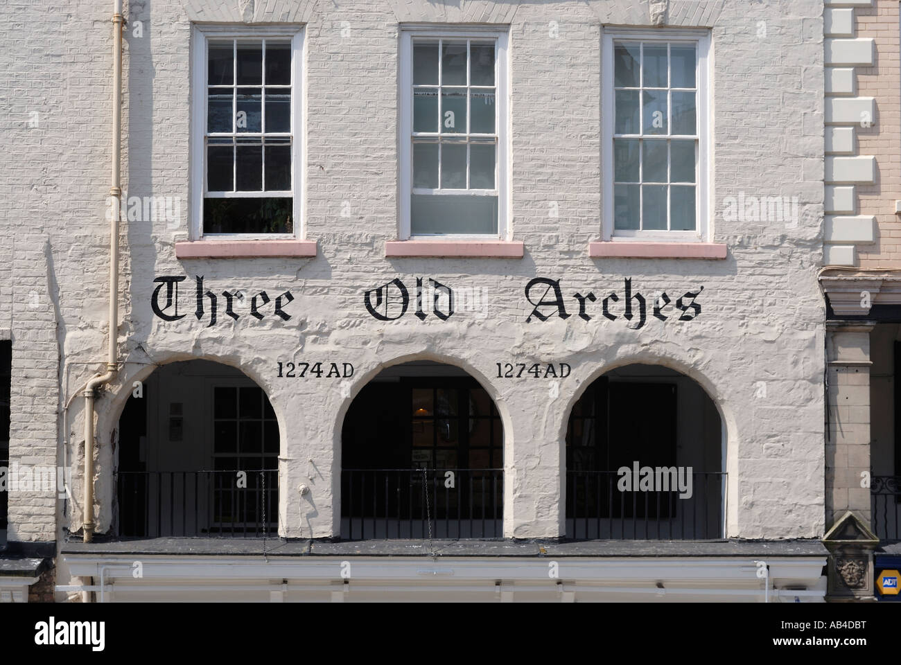 Chester. The Three Old Arches on Bridge Street in the historic city ...