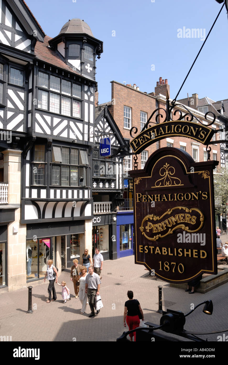 Chester. Variety of historic architecture including black and white ...