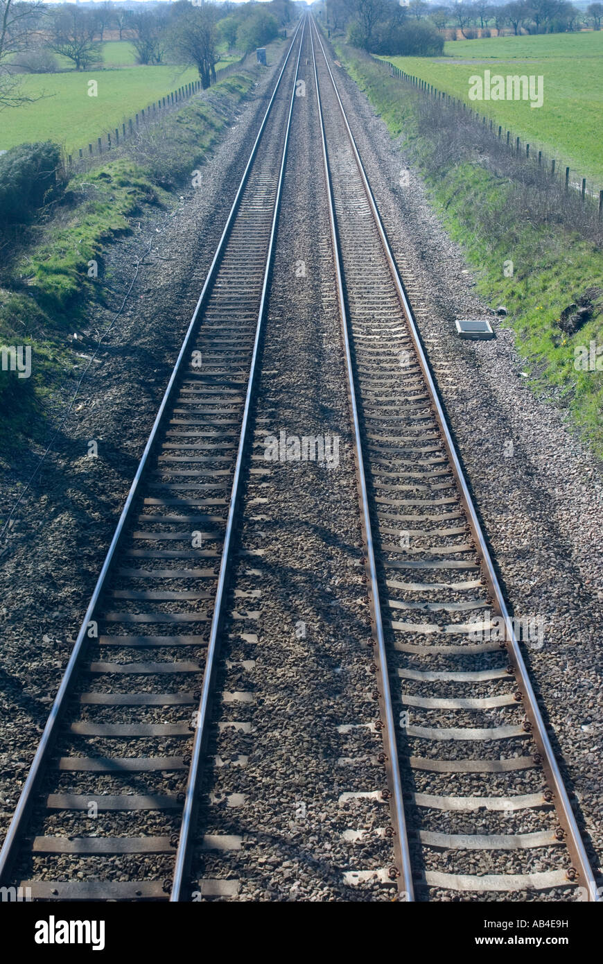 Manchester to Liverpool railway lines passing by Warrington Cheshire UK ...