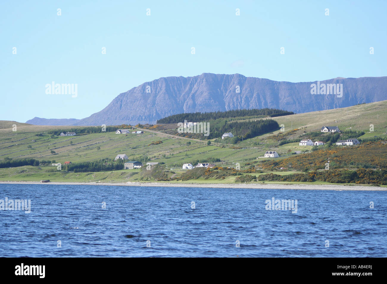 Ben Mor Coigach and Loch Broom viewed from Ullapool Scotland May 2007 ...