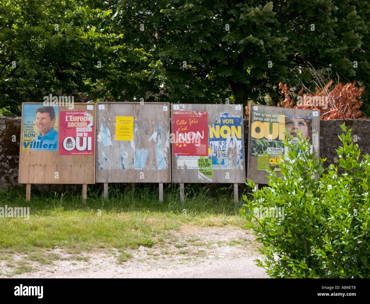 Political posters in rural France showing the differences of opinions ...