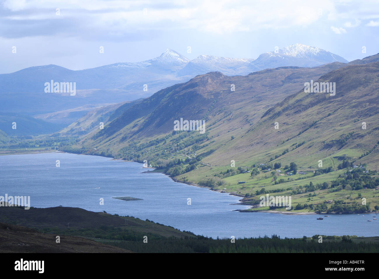 aerial view of Loch Broom from Ullapool hill Scotland May 2007 Stock ...