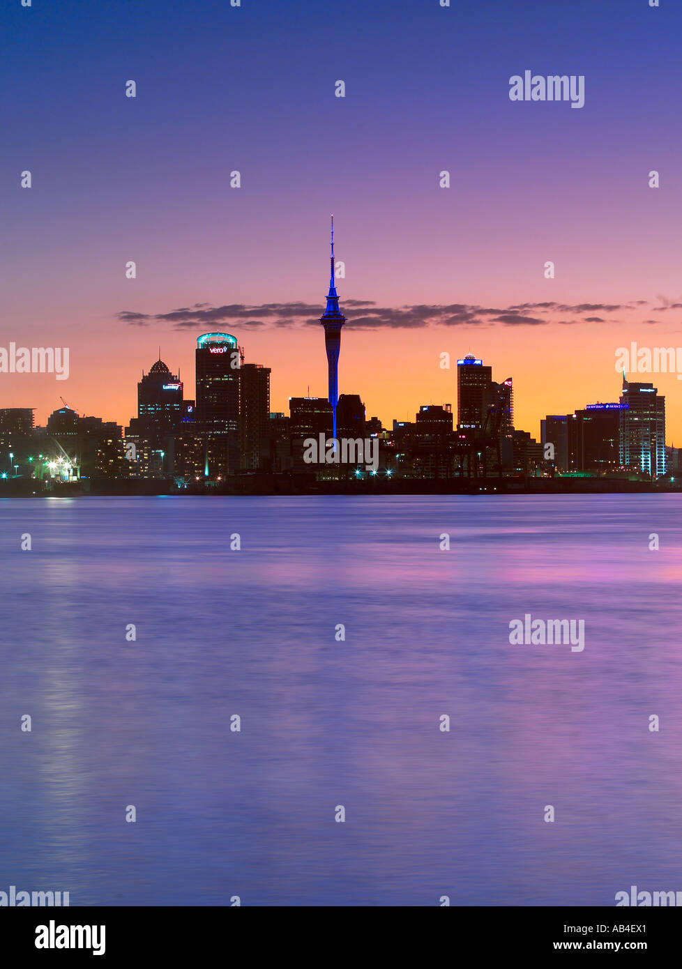 Sunset, Auckland Harbour, New Zealand Stock Photo - Alamy