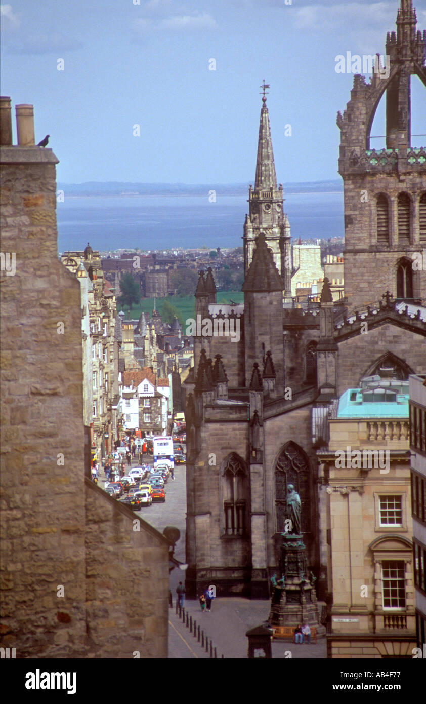 The Royal Mile seen from Outlook Tower Castle Hill Edinburgh Scotland ...
