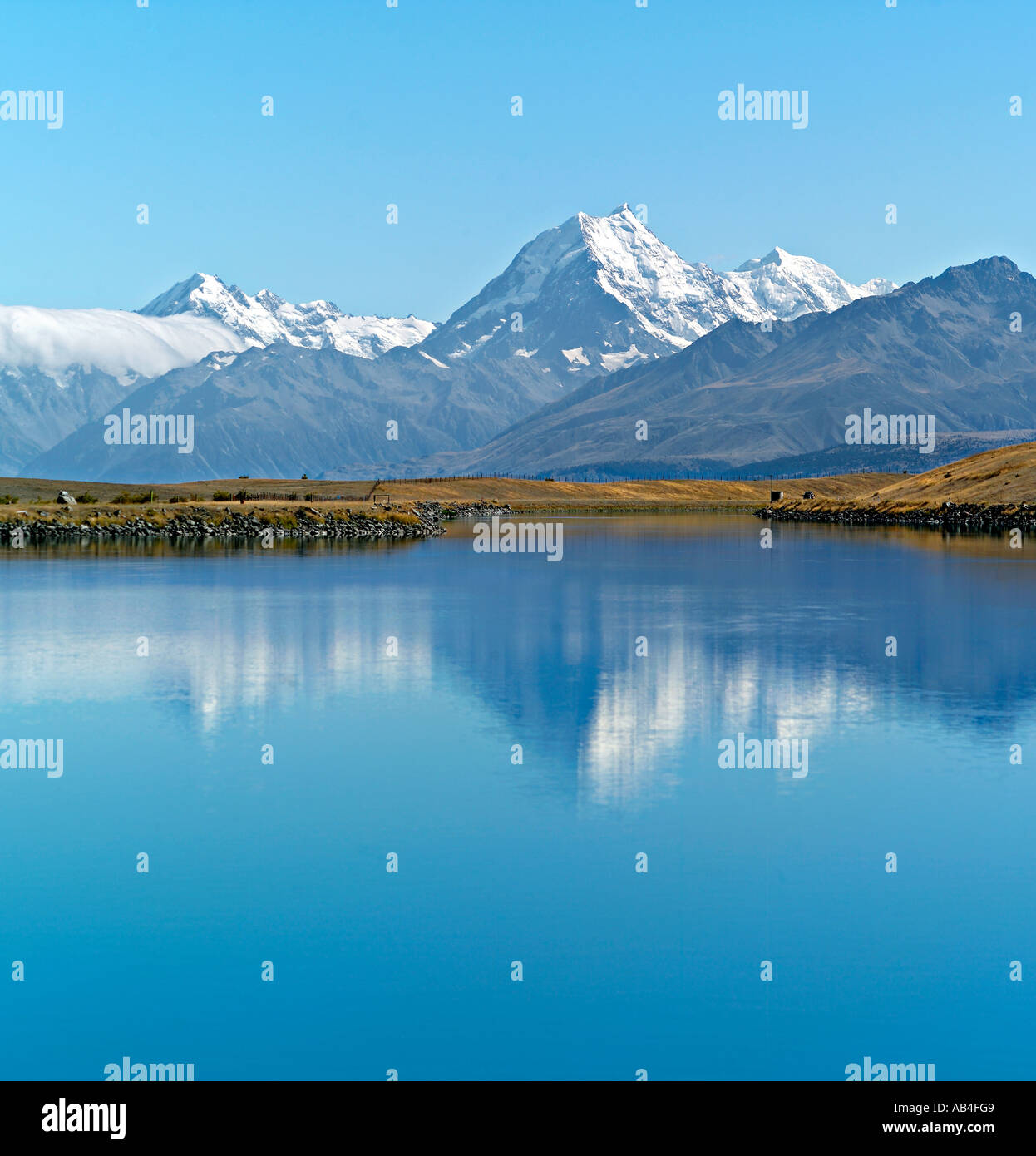 Reflections of Mount Cook, South Island, New Zealand Stock Photo - Alamy